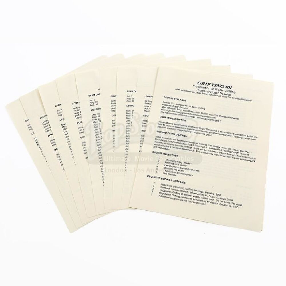 Lot # 236 - S6E09 - Grifting 101 : Seven Grifting 101 Syllabi