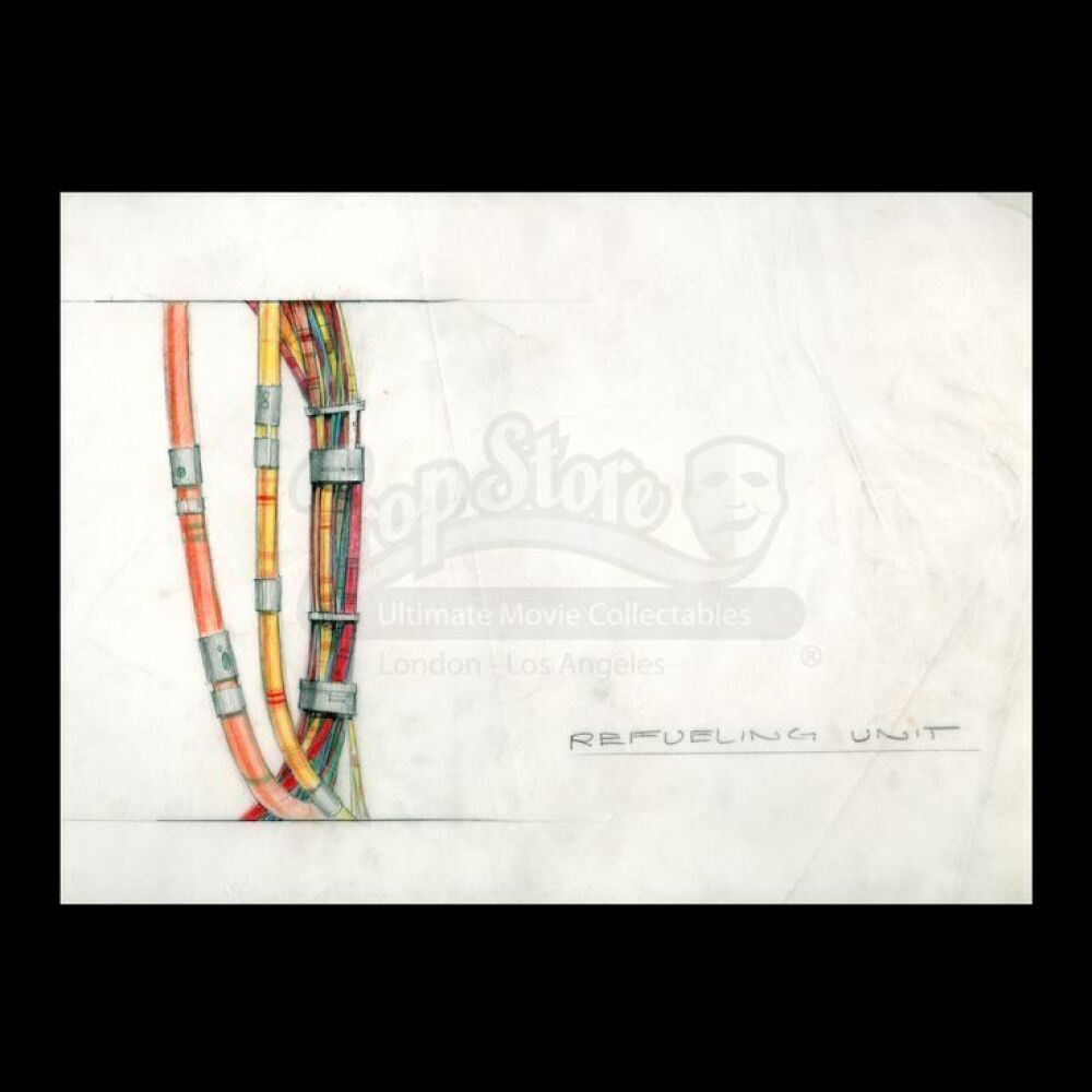 Lot # 6 - Harry Lange Auction - Hand-Drawn Coloured Star Ship ...