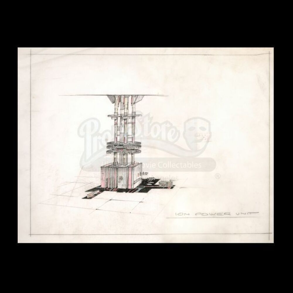 Lot # 19 - Harry Lange Auction - Hand-Drawn Coloured Ion Power Unit for ...