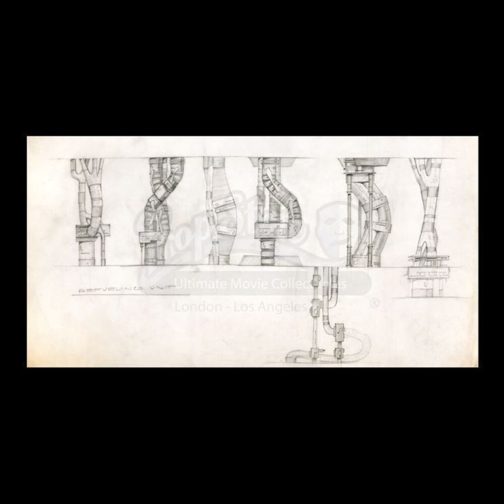 Lot # 21 - Harry Lange Auction - Hand-Drawn Designs for Star Ship ...