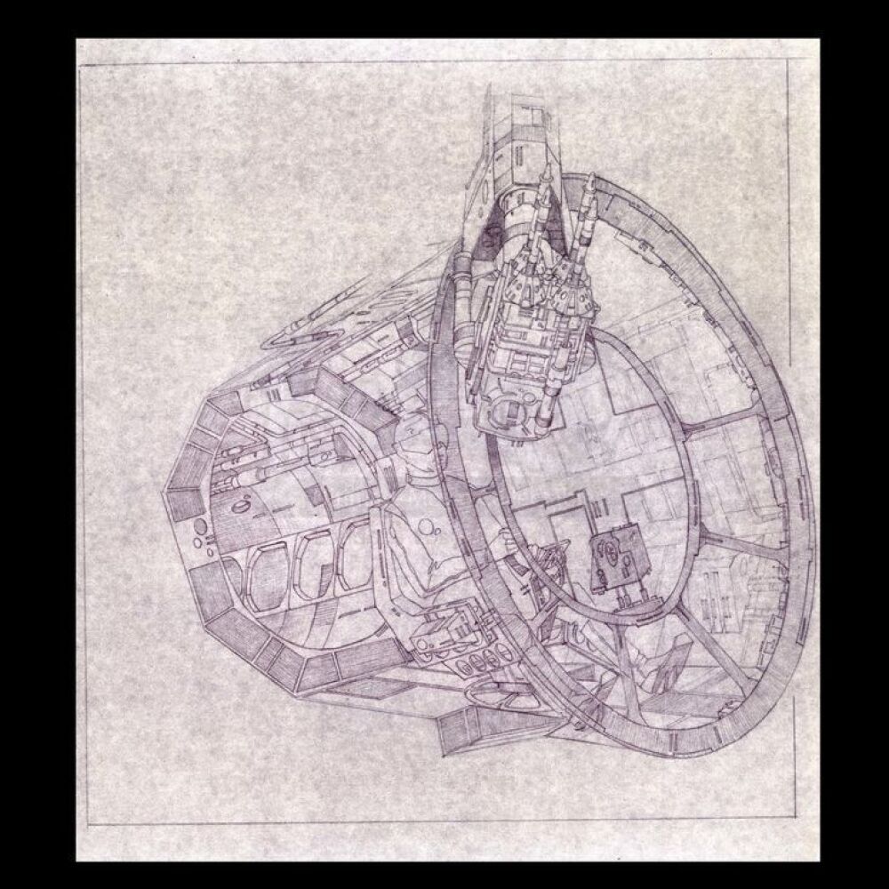 Lot # 29 - Harry Lange Auction - Print of Gun Port with Laser Cannon Mount