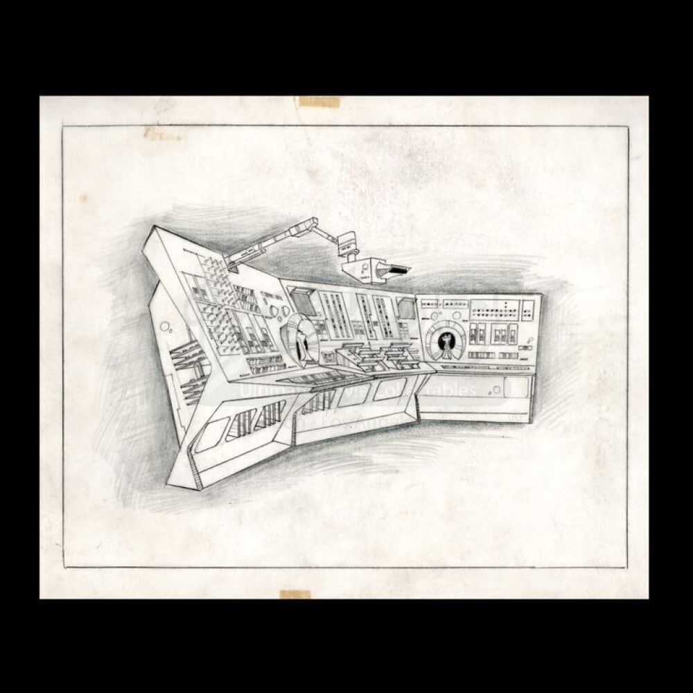 Lot # 33 - Harry Lange Auction - Hand-Drawn Death Star Console