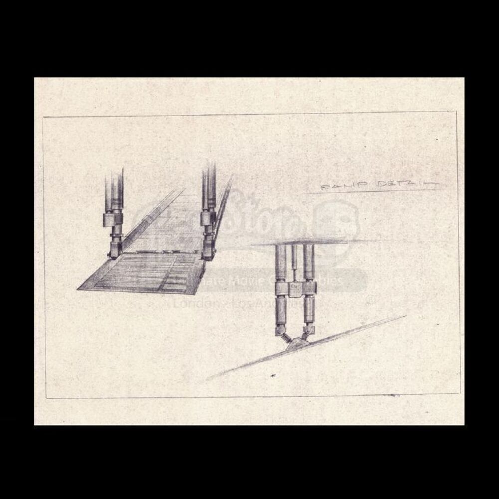 Lot # 39 - Harry Lange Auction - Print of Millennium Falcon Ramp Detail