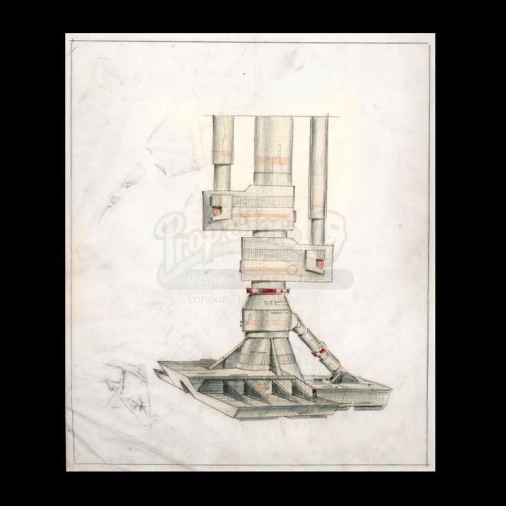 Lot # 46 - Harry Lange Auction - Hand-Drawn Coloured Star Ship ...