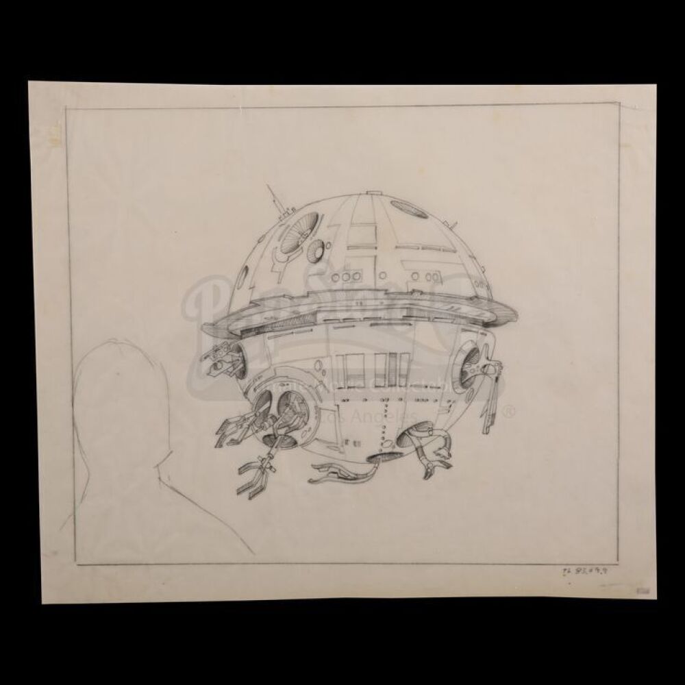 Lot # 34 - Harry Lange Auction - Hand-Drawn Interrogation Droid