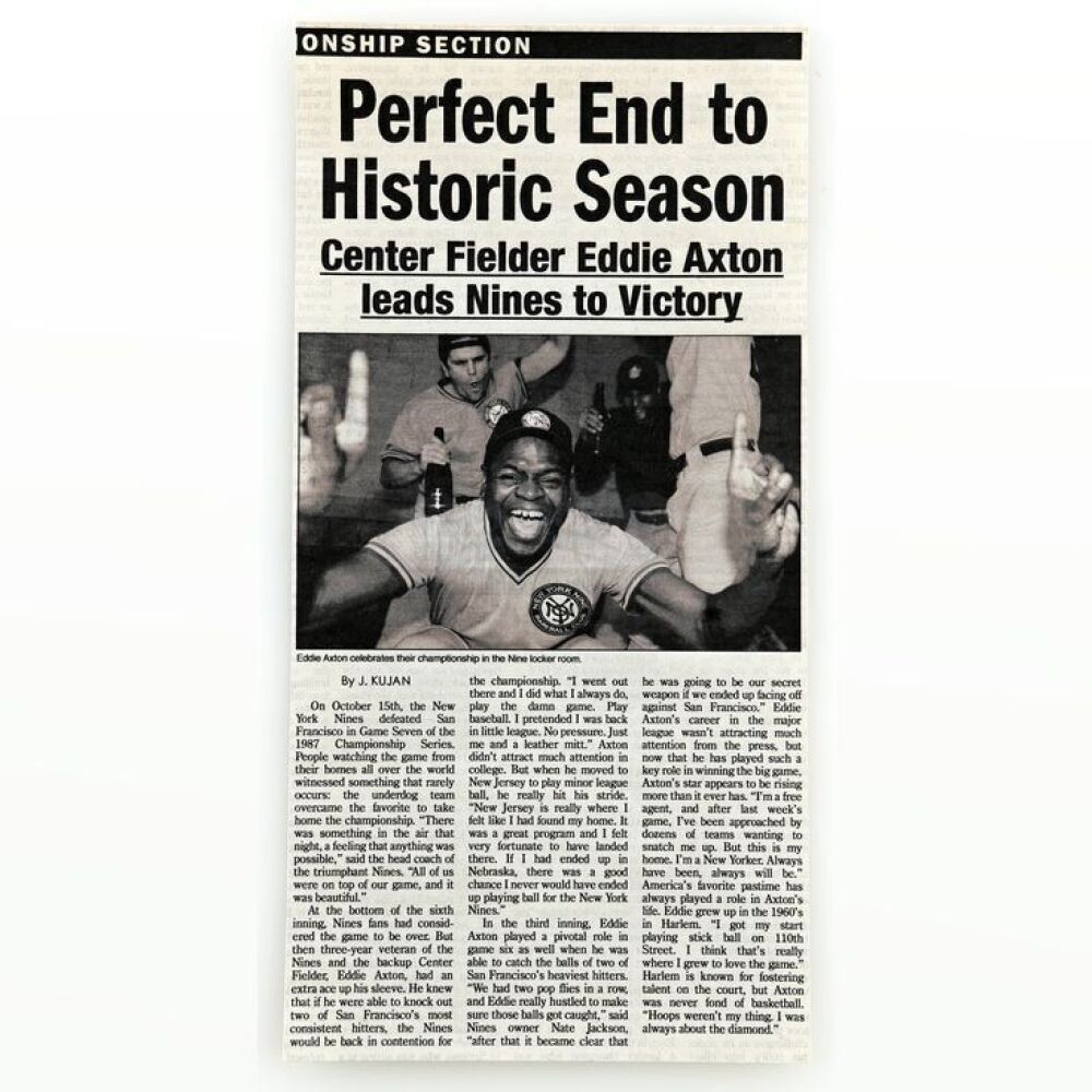 Lot # 503: New York Nine Newspaper Clipping