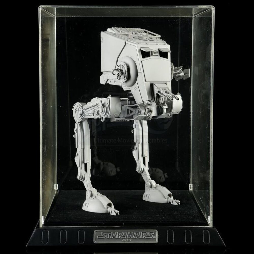 Lot # 339: Diecast AT-ST Scout Walker with Display Case