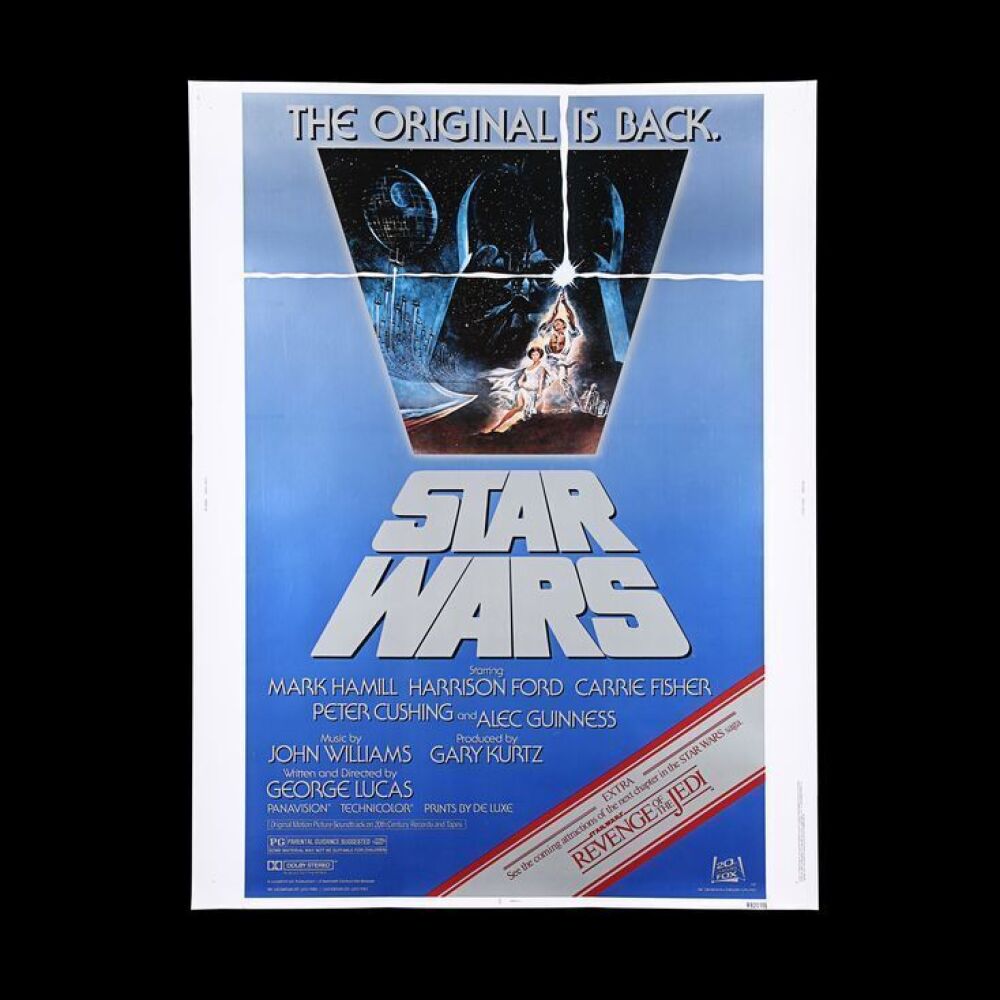 Lot #15 - STAR WARS: A NEW HOPE (1977) - US 30x40 Poster, 1982 Re-Release