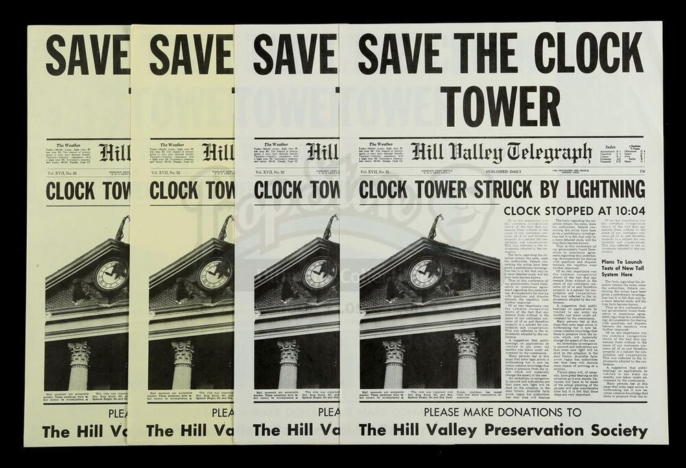 Lot #61 - BACK TO THE FUTURE (1985) - Set of Four Save The Clock Tower ...