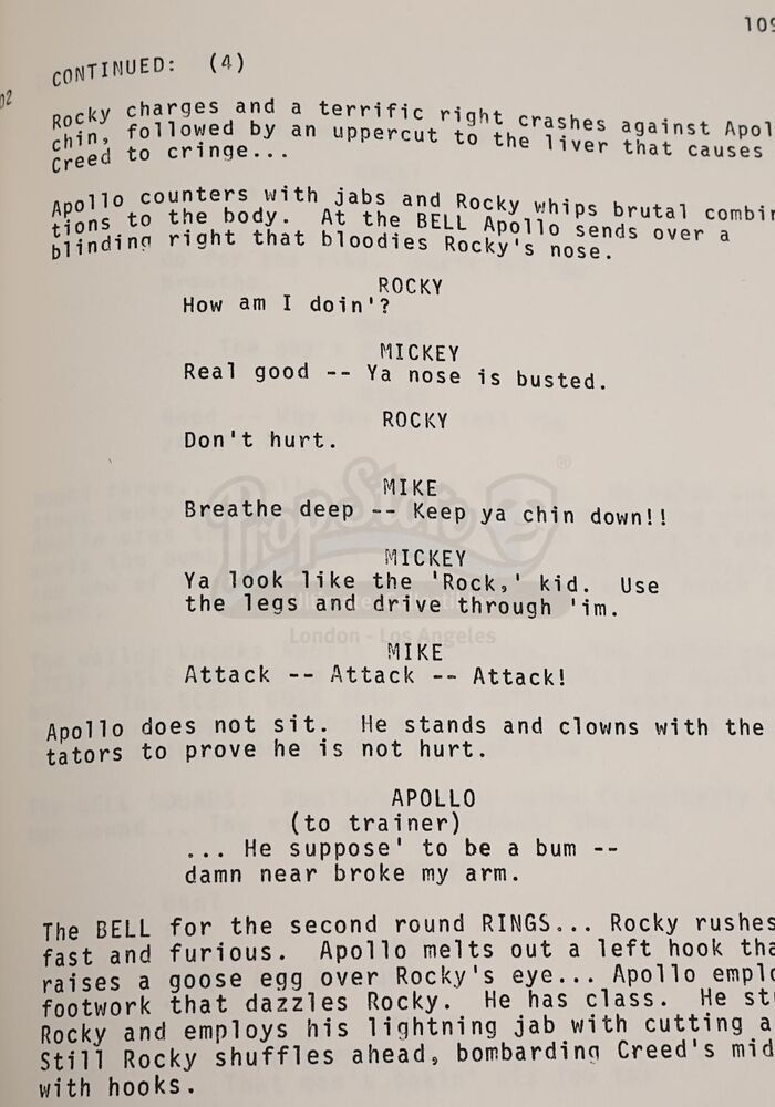 Lot #597 - ROCKY (1976) - Revised Script
