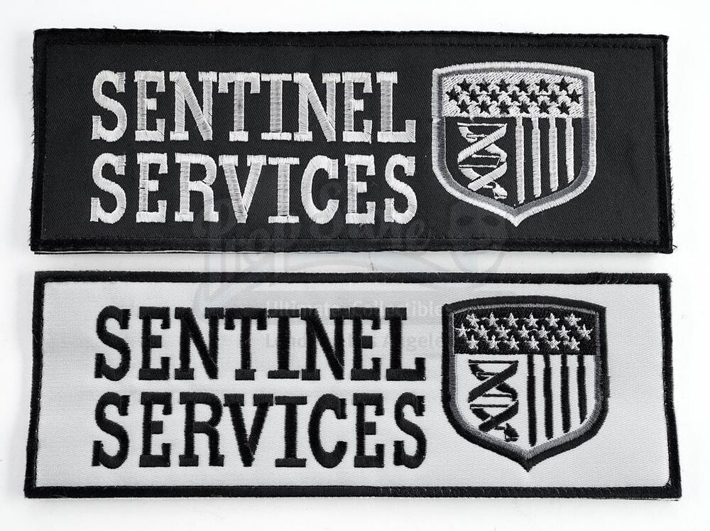 Lot # 183: The Gifted - Sentinel Services Patches and Warning Stickers