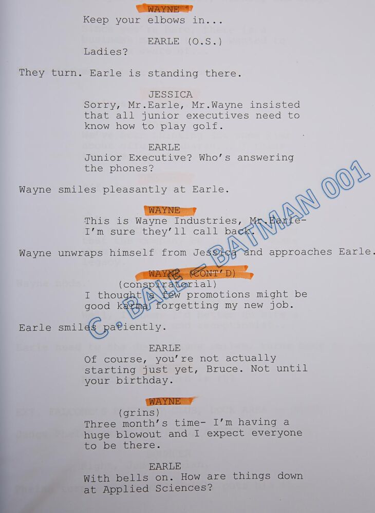 Lot #464 - BATMAN BEGINS (2005) - Christian Bale's Personal Table Read ...