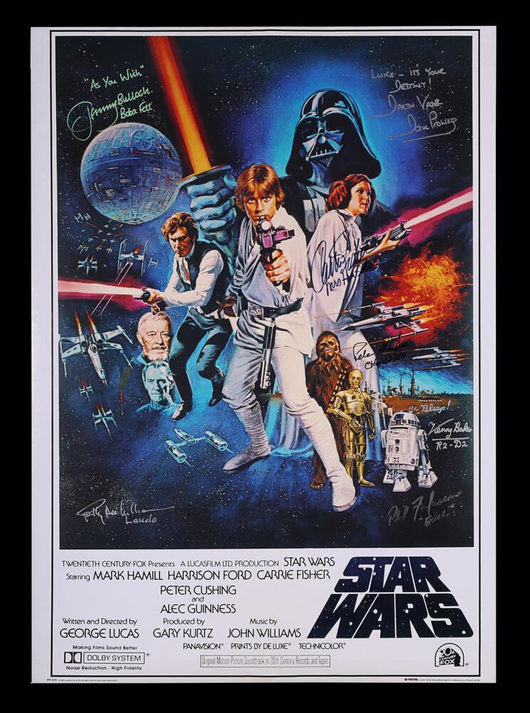 Lot #490 - STAR WARS: EP IV - A NEW HOPE (1977) - Poster Autographed by ...