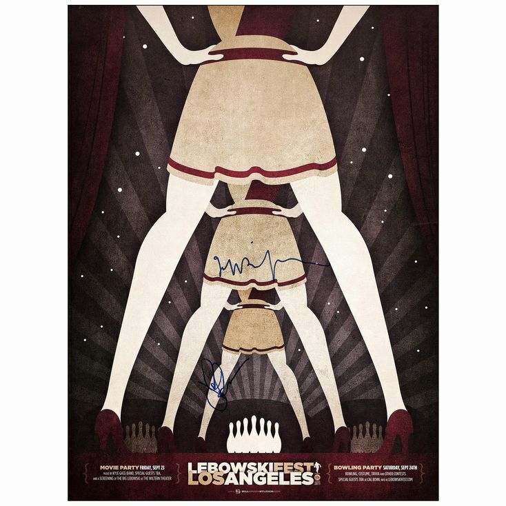 348: THE BIG LEBOWSKI - Lebowski Fest LA Poster (18 x 24 ) Autographed ...
