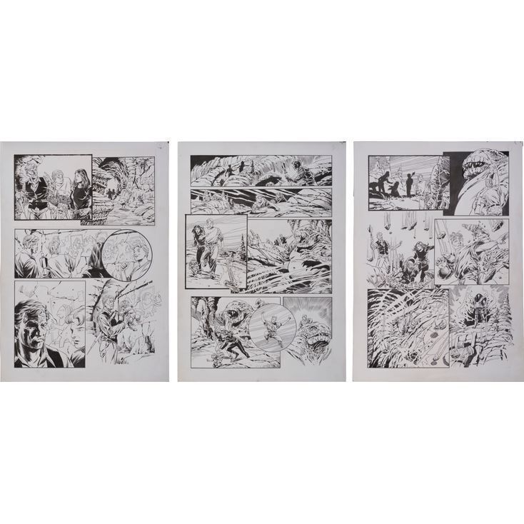 Test - Lot #70: Set of Three Hand-Drawn Promotional Comic Book Pages ...