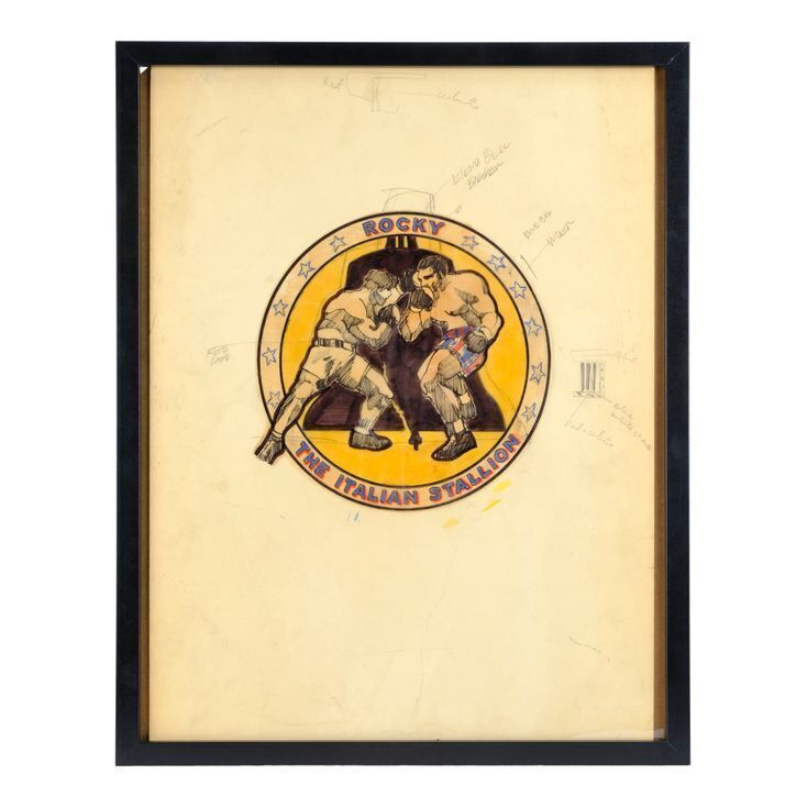1037. Framed Hand-Illustrated Italian Stallion Robe Logo Concept ...