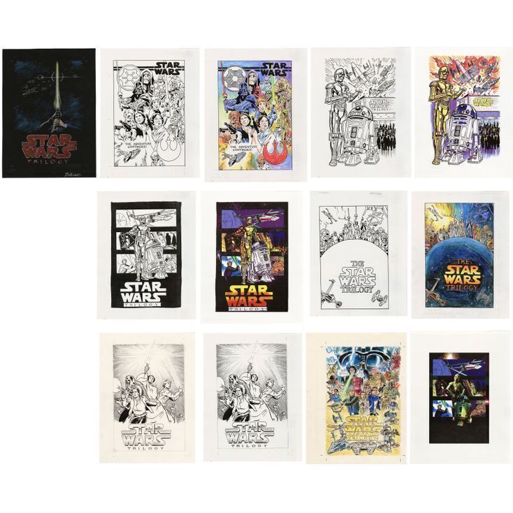 1209. One Hand-Drawn Brandon McKinney Star Wars Trilogy Poster Concept ...