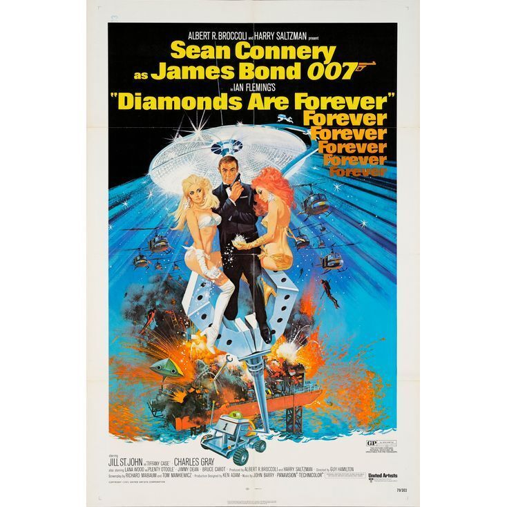 739. One Sheet (27 x 41 ); Near Mint Folded ### JAMES BOND: DIAMONDS ARE FOREVER (1971)