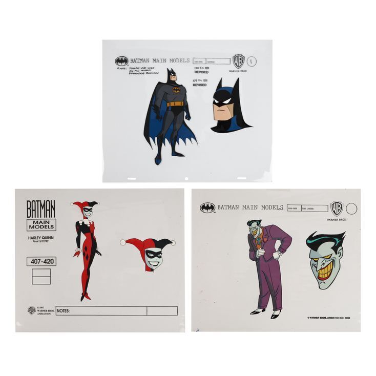 2062. Batman, Joker and Harley Quinn Hand-Painted Model Sheets ...