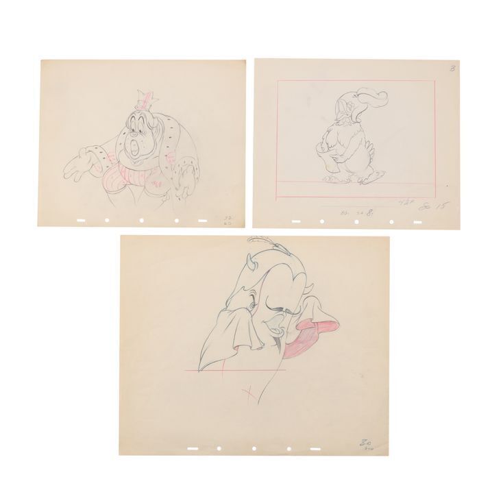 2179. Three Golden Age Production Drawings, 1936-1946 ### WALT DISNEY ...