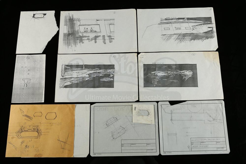 Lot # 725 - Hand-Drawn Charlie Bailey Rebel Cruiser and Window Drawings